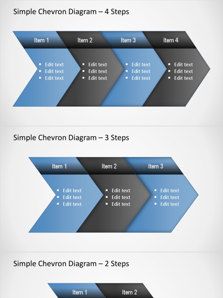 Simple Chevron Diagram - 4 Steps: Item 1 Item 2 Item 2 Item 3 Item 4 | PDF