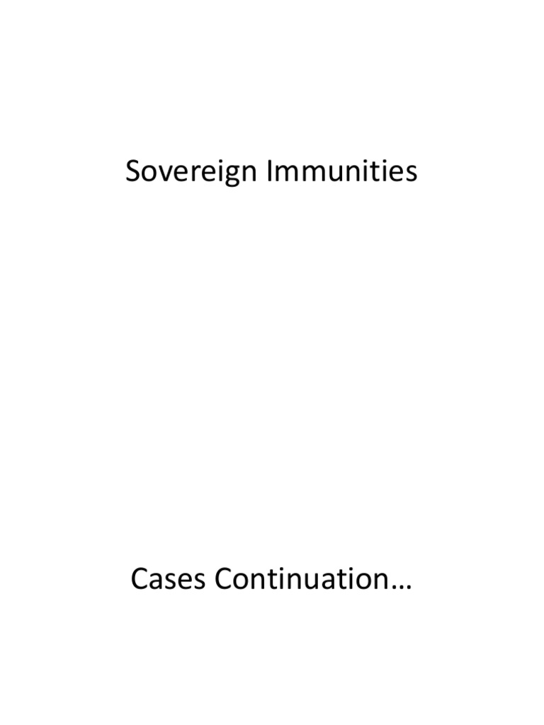 Sovereign Immunity | PDF | Sovereign Immunity | International Law