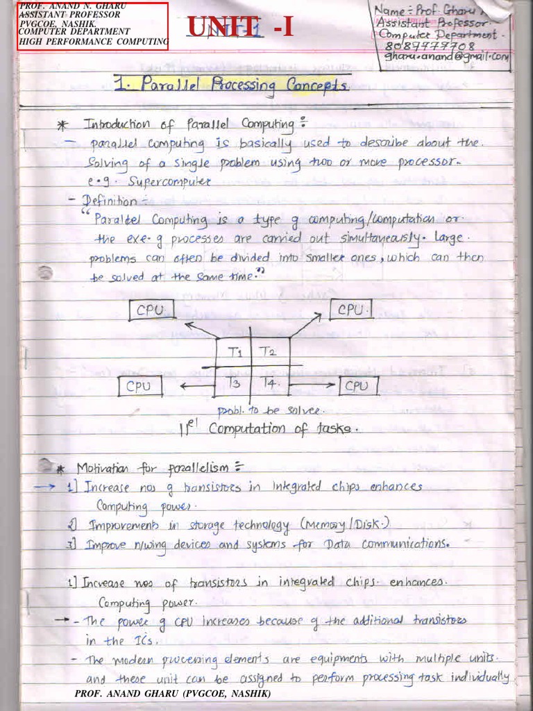 Final HPC Unit I | PDF | Science & Mathematics | Computers