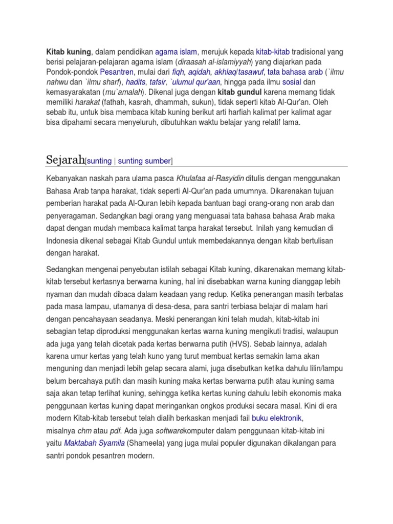 Sejarah dan Peran Kitab Kuning dalam Islam | PDF