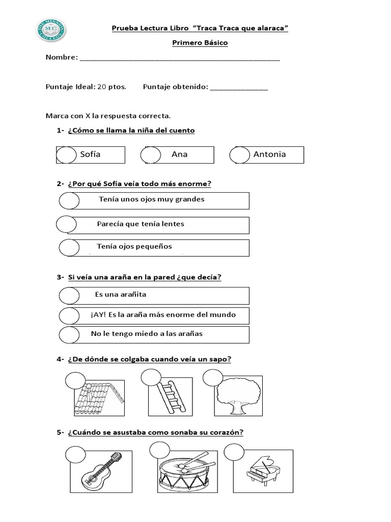 Prueba de Lectura: Traca Traca que Alaraca | PDF