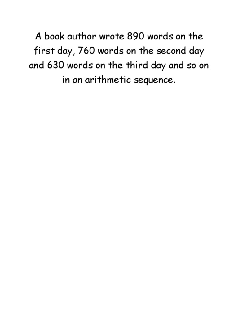A Book Author Wrote 890 Words On The First Day, 760 Words On The Second ...