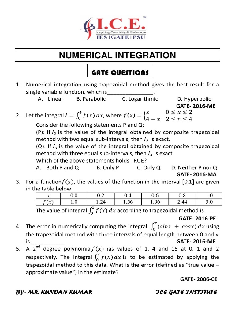 Integration | PDF | Integral | Mathematical Objects