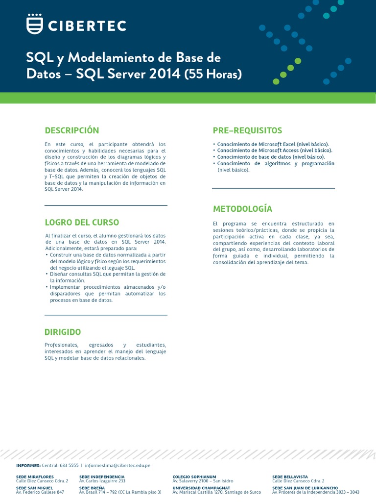 SQL Modelamiento de Datos 2014 PDF | PDF | SQL | Servidor SQL de Microsoft