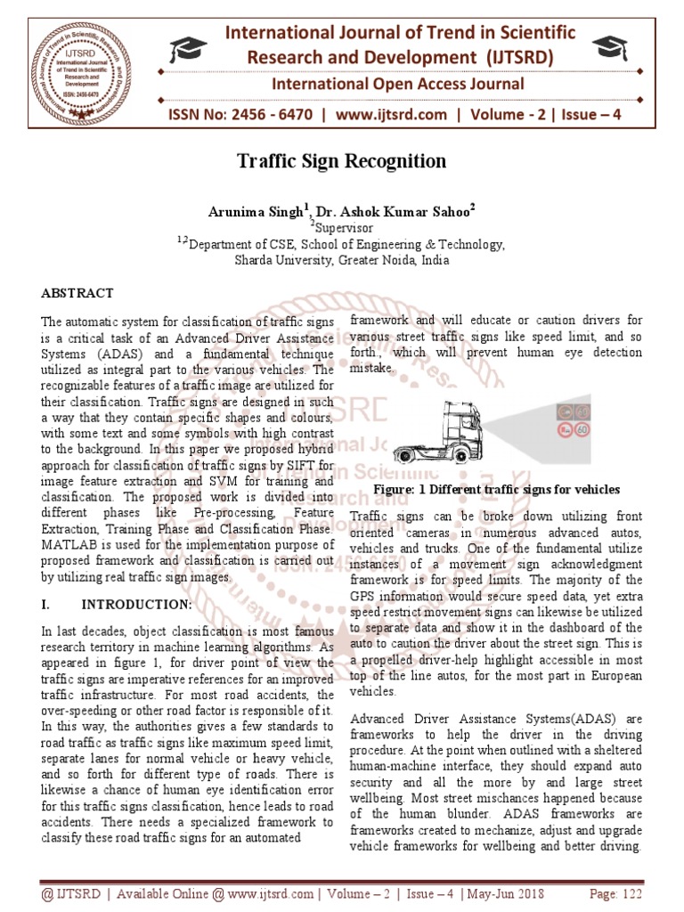 Traffic Sign Recognition | PDF | Support Vector Machine | Cybernetics