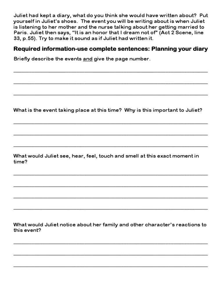 Juliets Diary | PDF