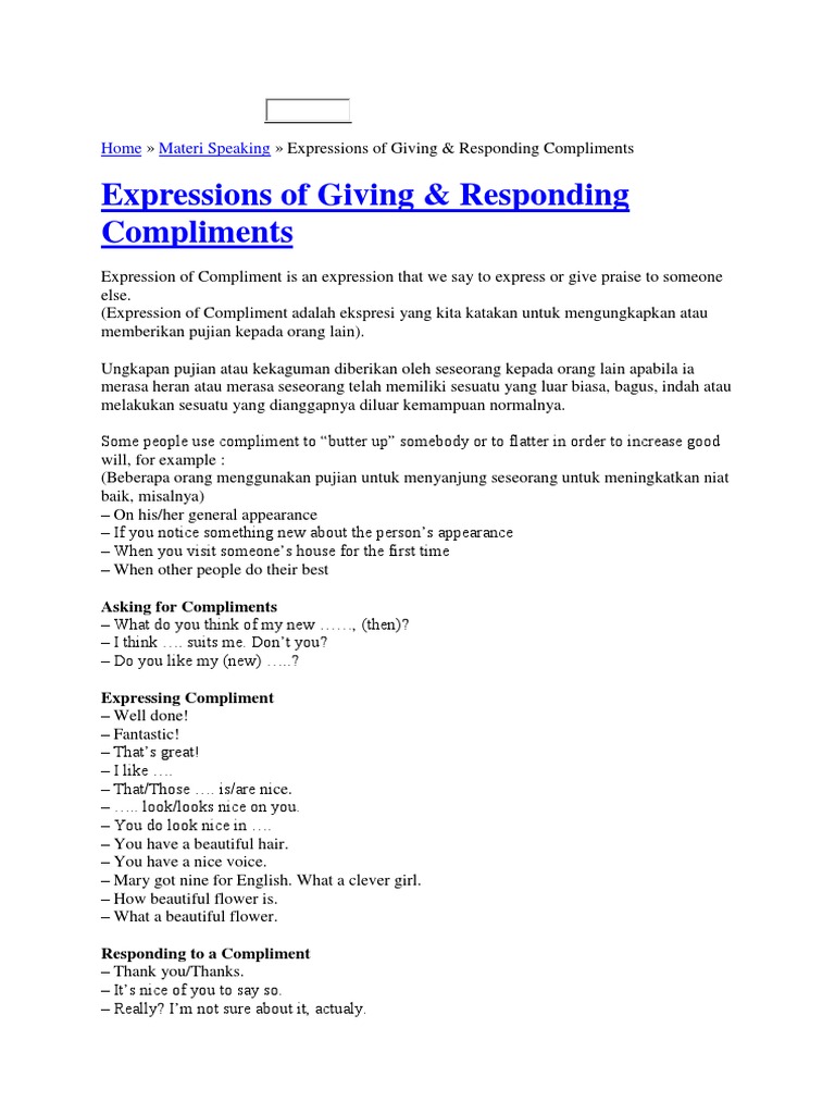 Dialogs for Compliment Expressions | PDF | Career & Growth