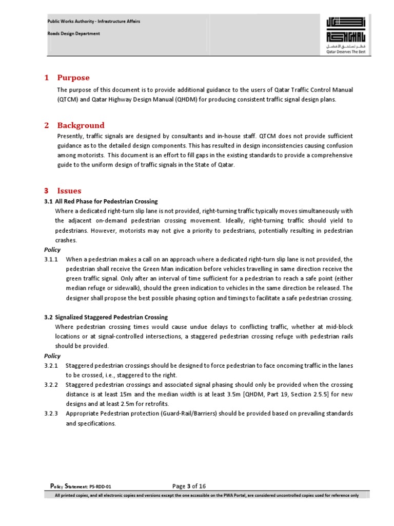 Traffic Signal Design Guidelines | PDF | Traffic | Pedestrian Crossing