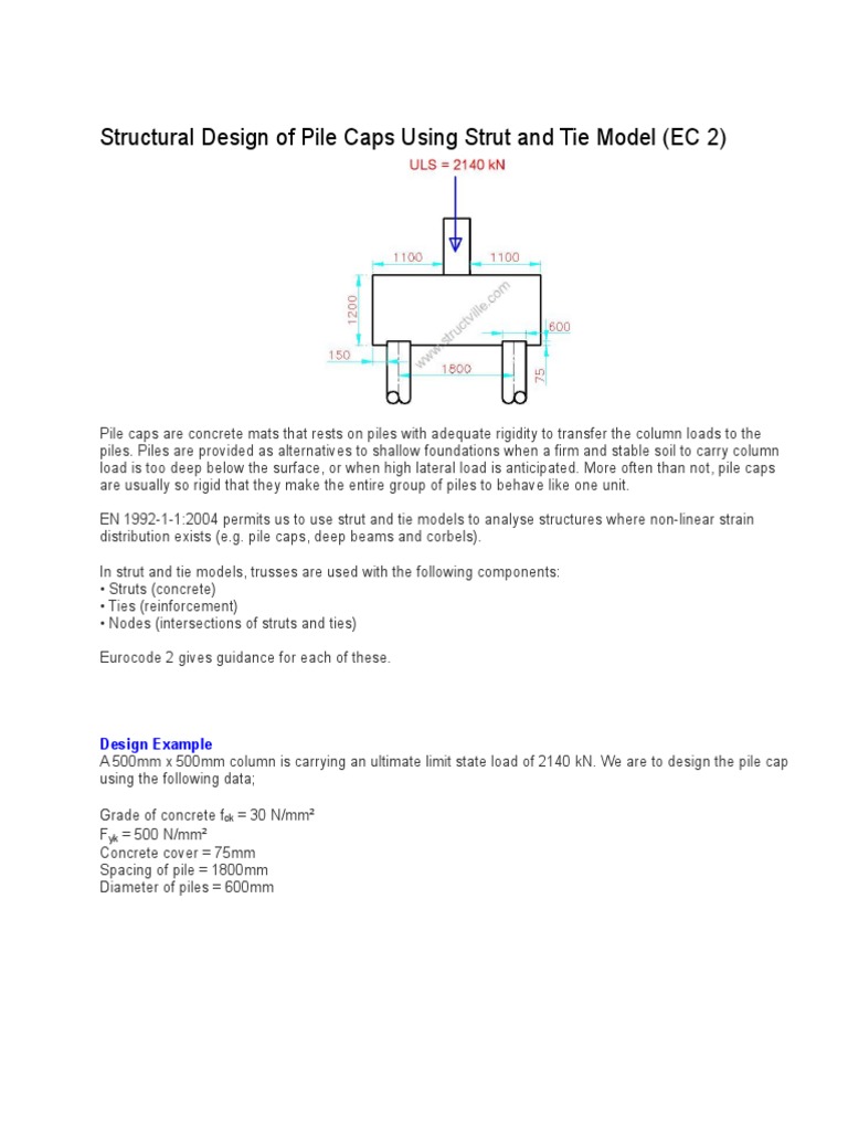 Structural Design of Pile Caps Using Strut and Tie Model | PDF | Deep ...