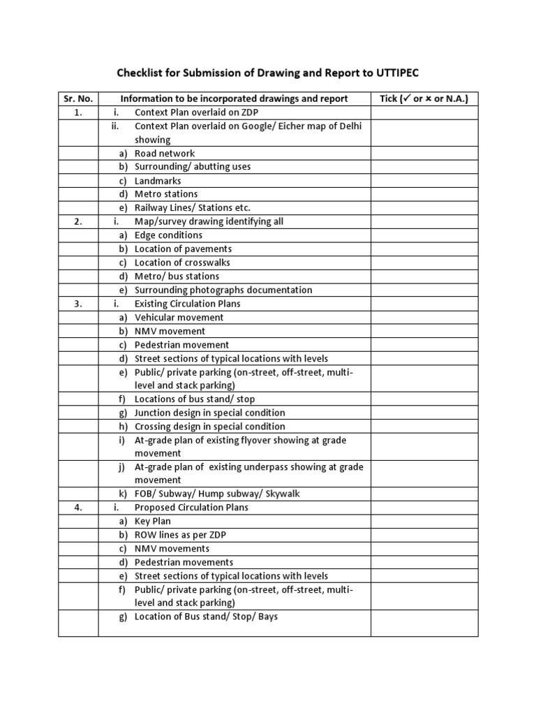 Building Plan Submission Checklist Clipart