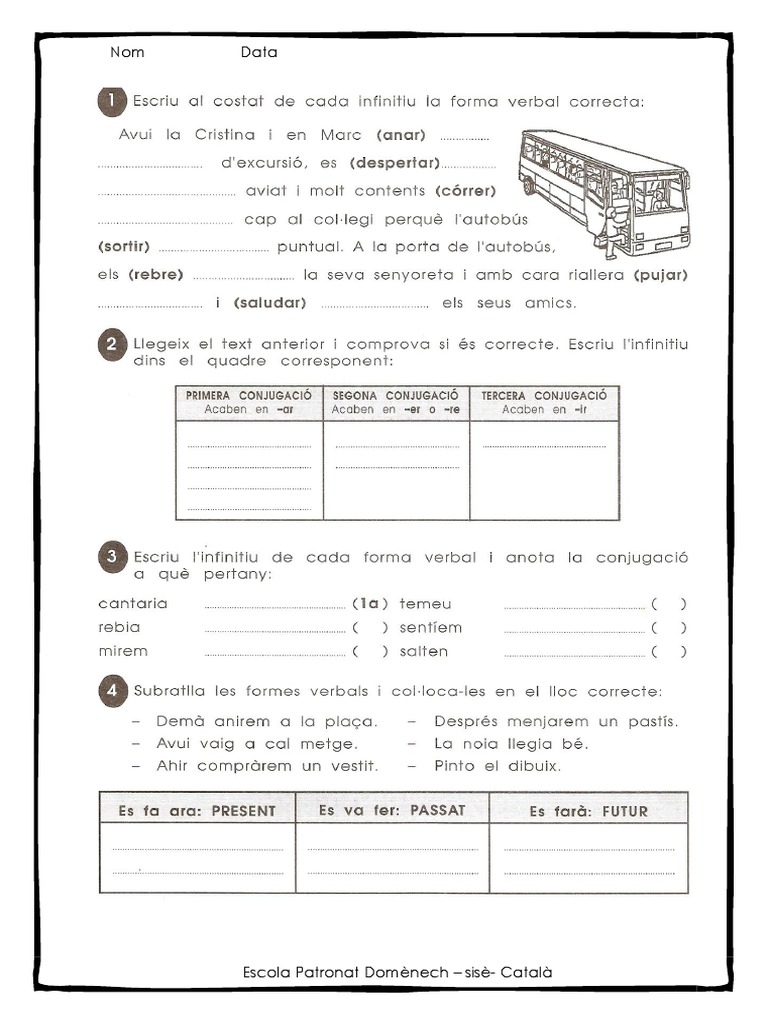 Exercicis Verb 1 PDF | PDF