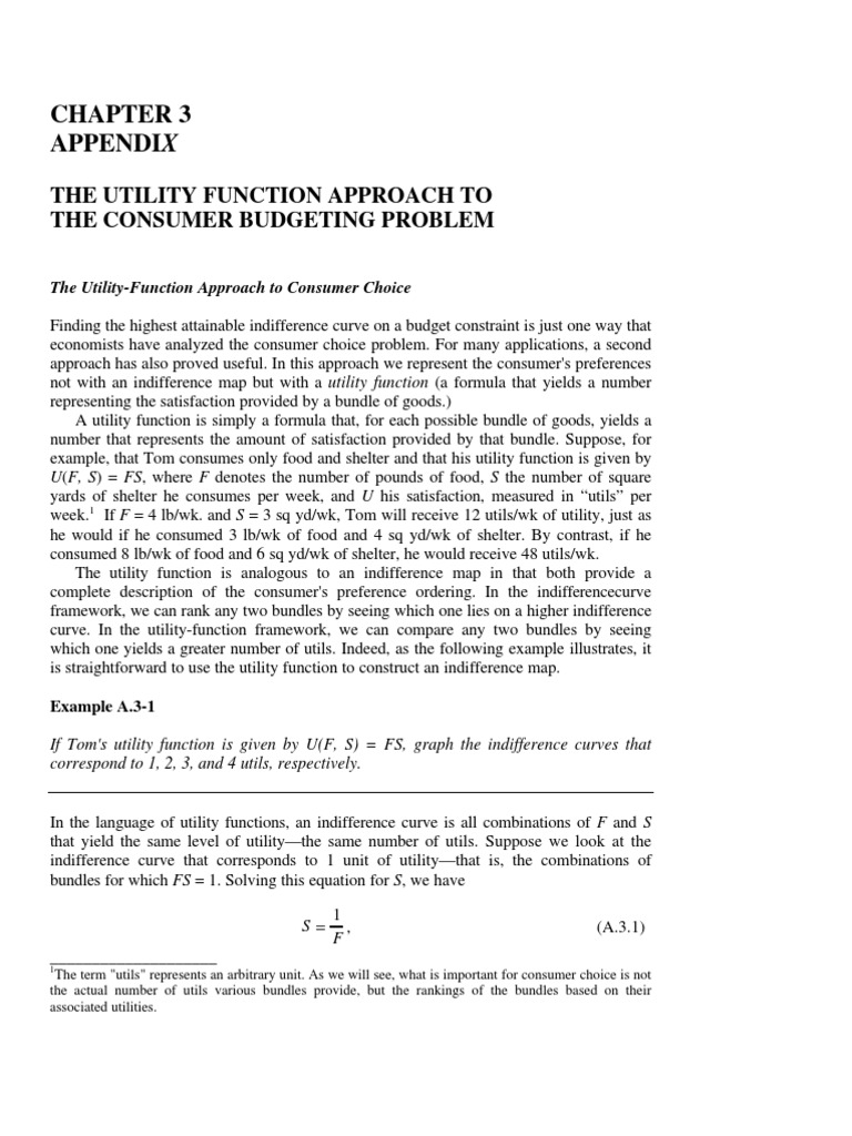 The Utility Function | PDF | Utility | Mathematical Analysis