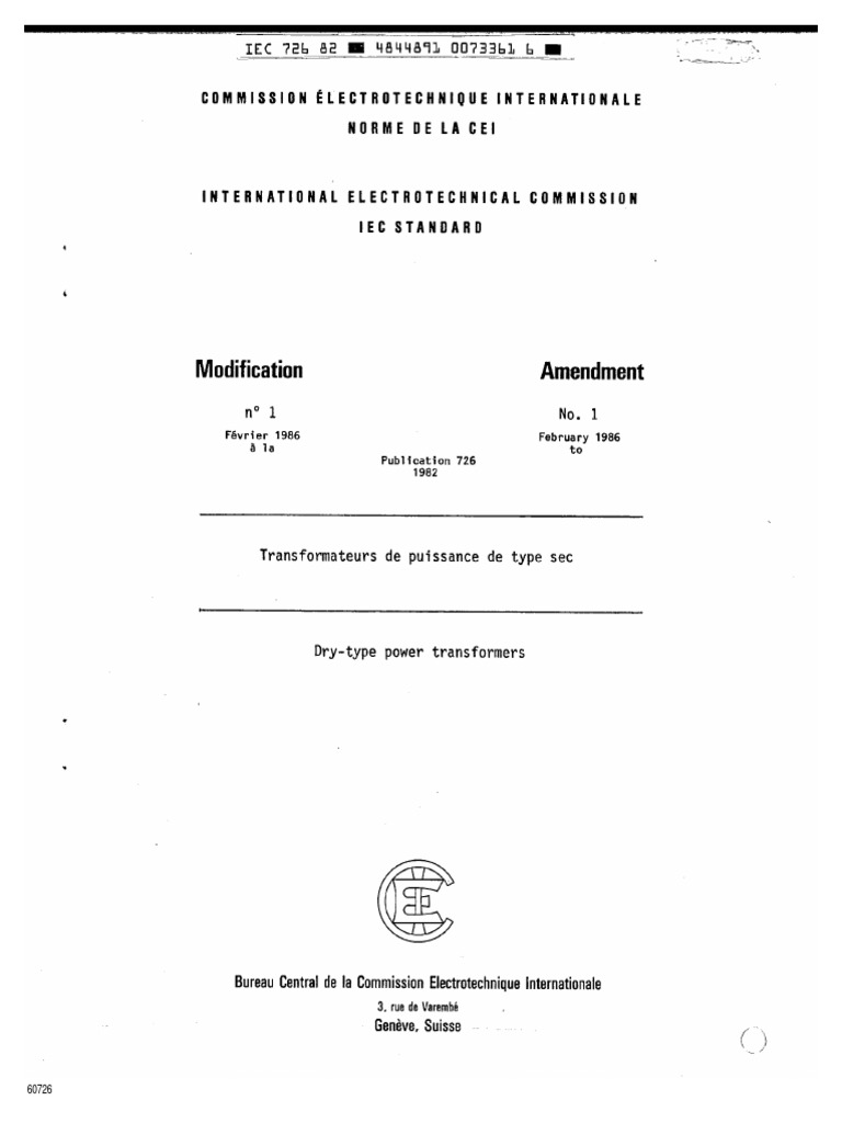 IEC 60726 Dry Type Power Transmformers PDF | PDF | International ...