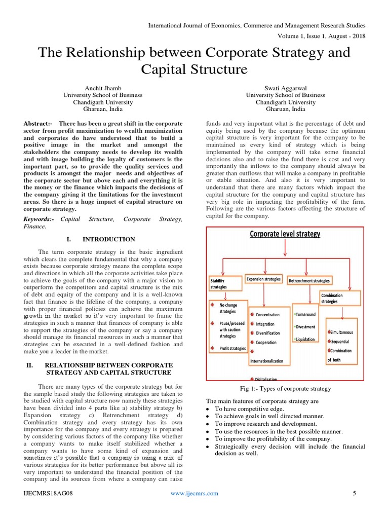 Corporate Strategy and Capital Structure | PDF | Capital Structure ...