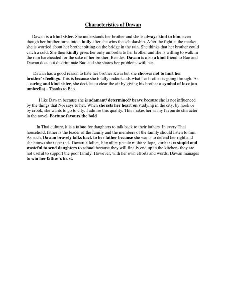 Characteristics of Dawan | PDF