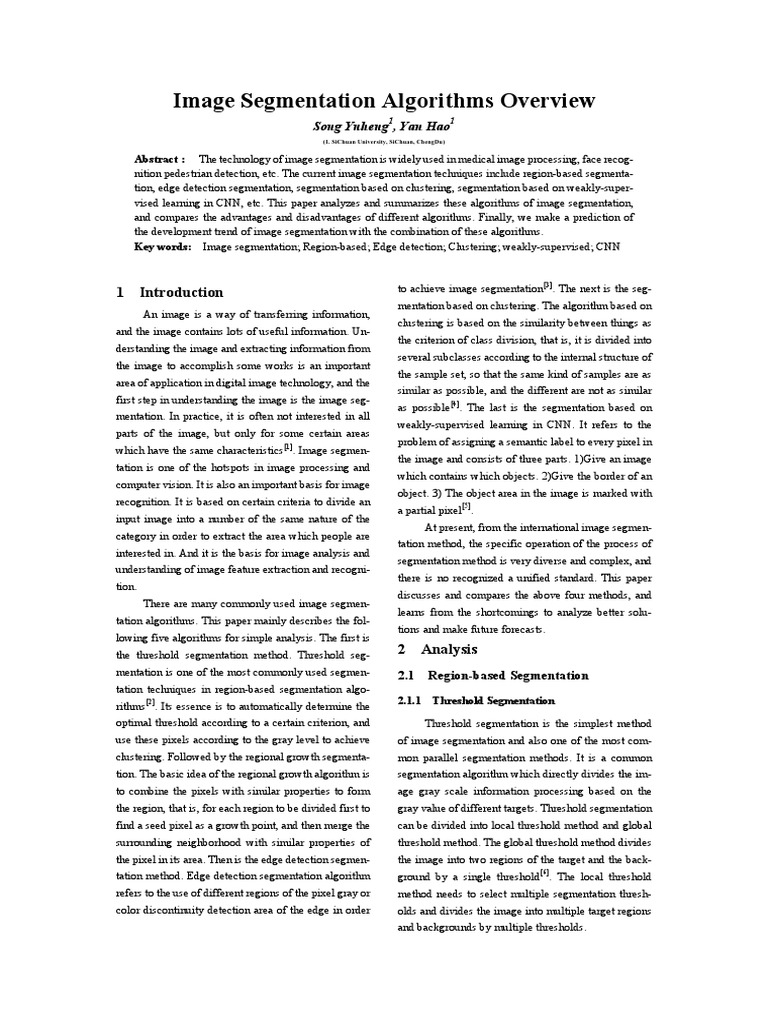 Analysis and Comparison of Popular Image Segmentation Algorithms: Region-Based, Edge Detection ...