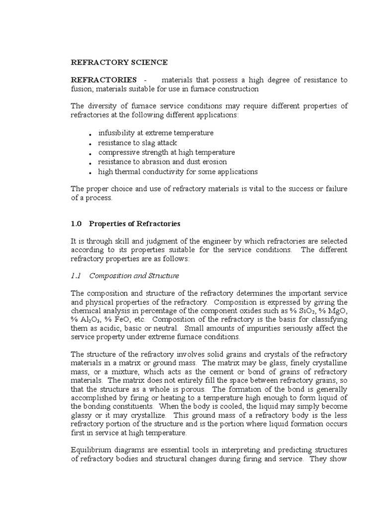 Refractories | PDF | Refractory | Aluminium Oxide