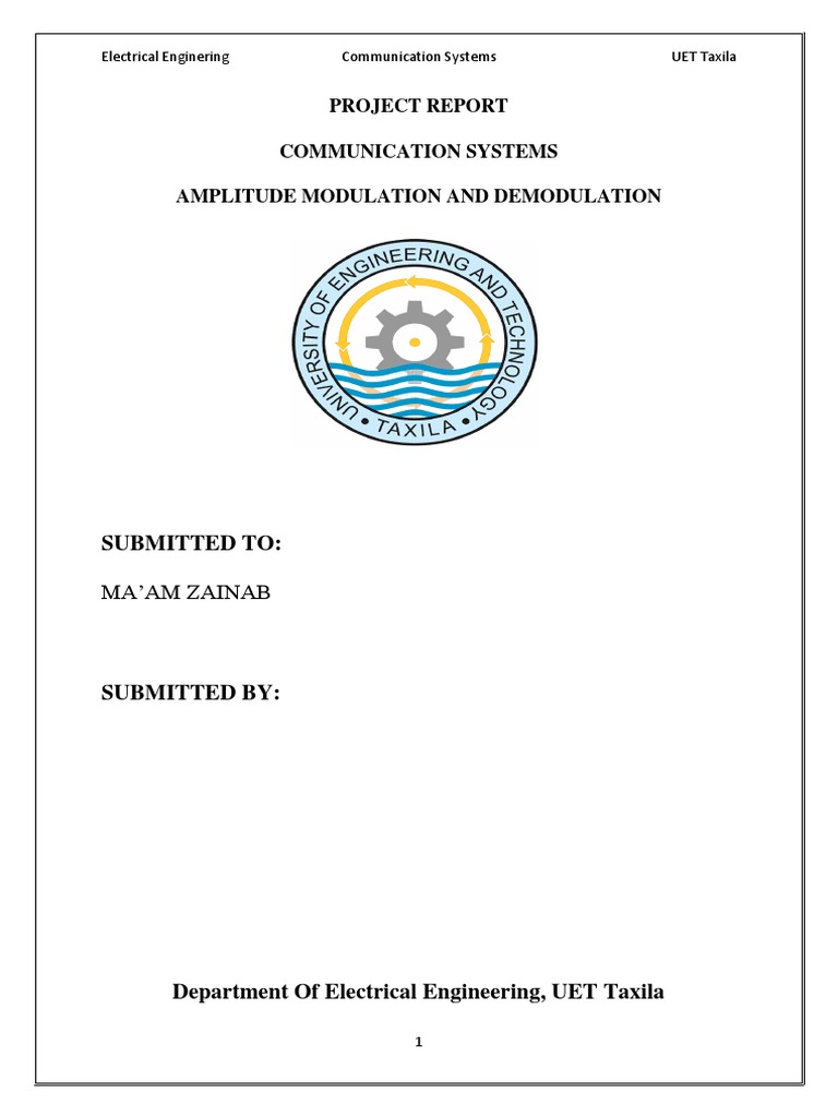 AM Modulation and Demodulation Project Report | PDF | Detector (Radio) | Modulation