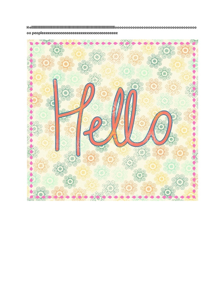 Helllllo People | PDF