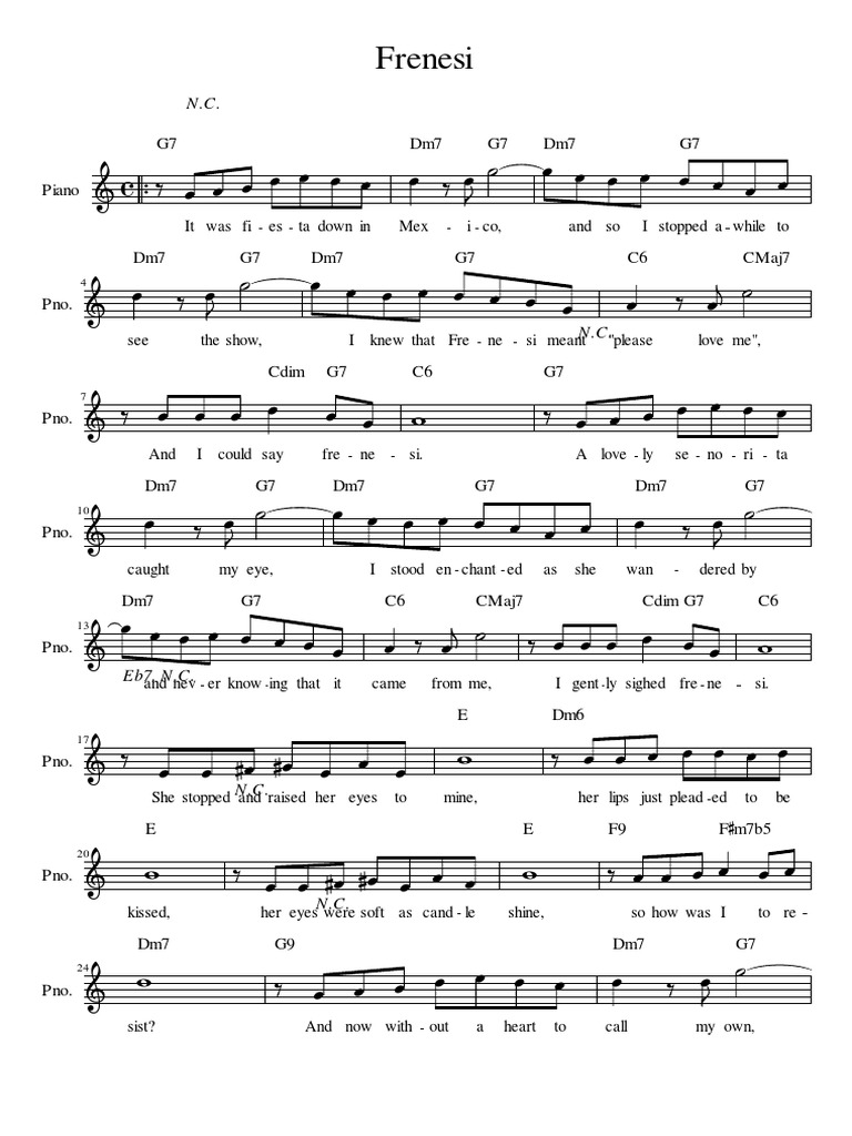 Frenesi: G7 Dm7 G7 Dm7 G7 | PDF