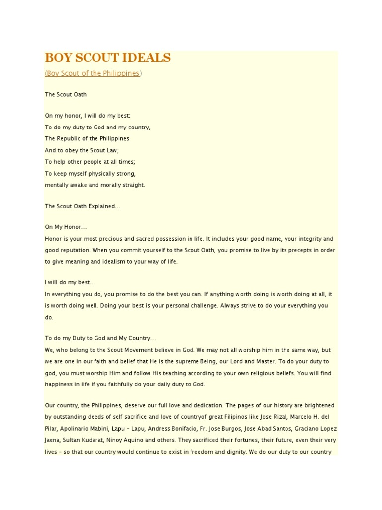 Boy Scout Ideals | PDF | Scouting