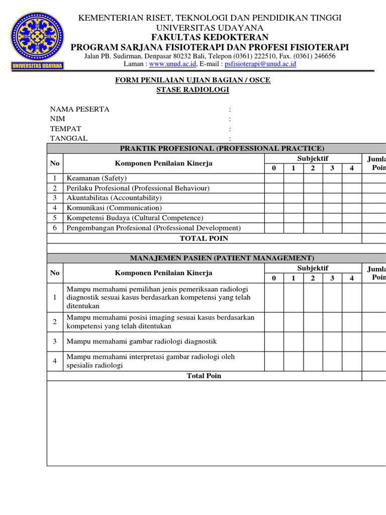 5 J Form Osce Radio - Penguji | PDF