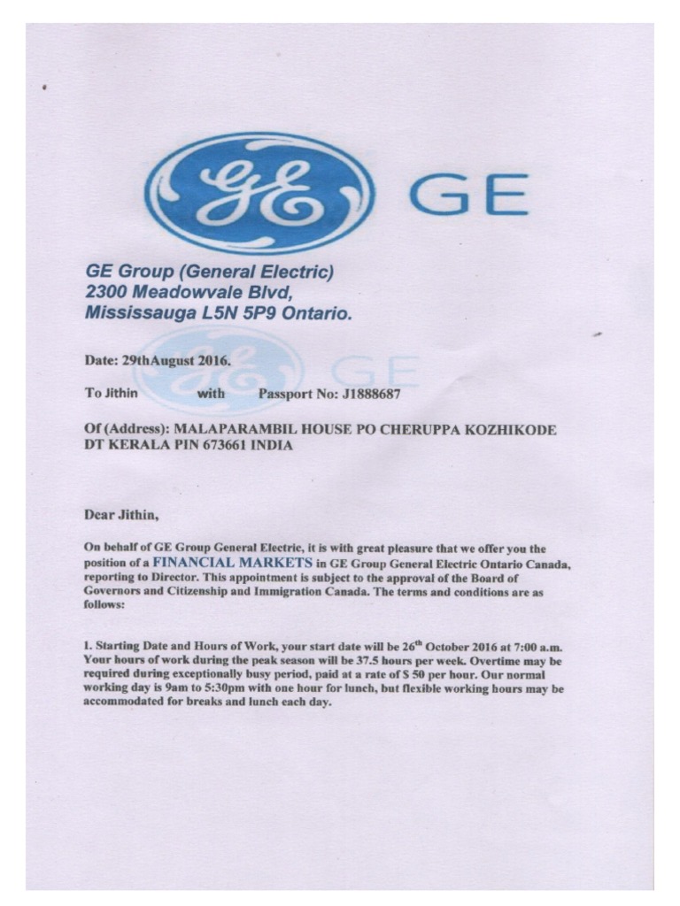 Offer Letter | PDF