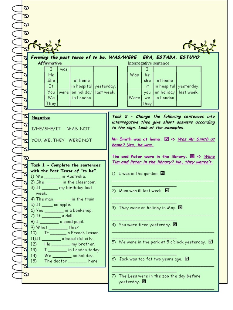 Simple Past Tense Exercises For Beginners Part 1 I 37432 | PDF ...