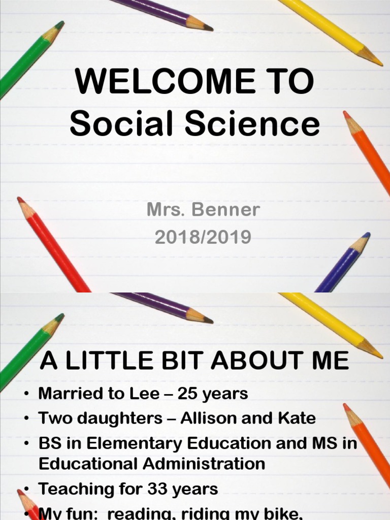 Welcome To Social Science: Mrs. Benner 2018/2019 | PDF