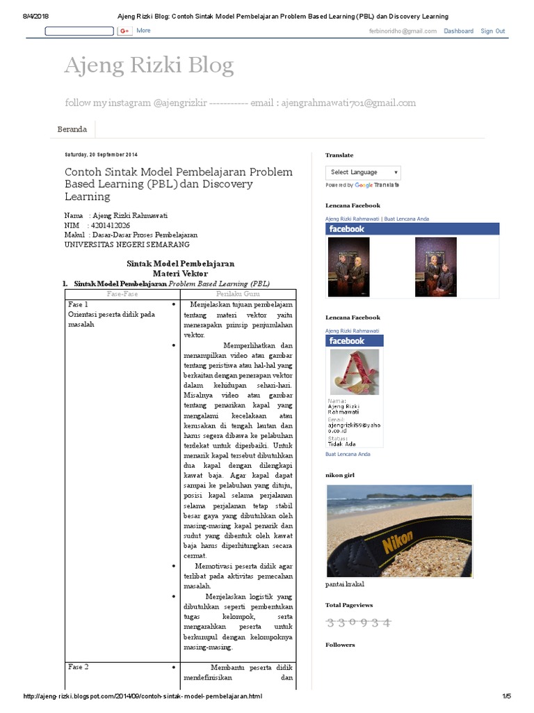 Contoh Sintak PBL | PDF