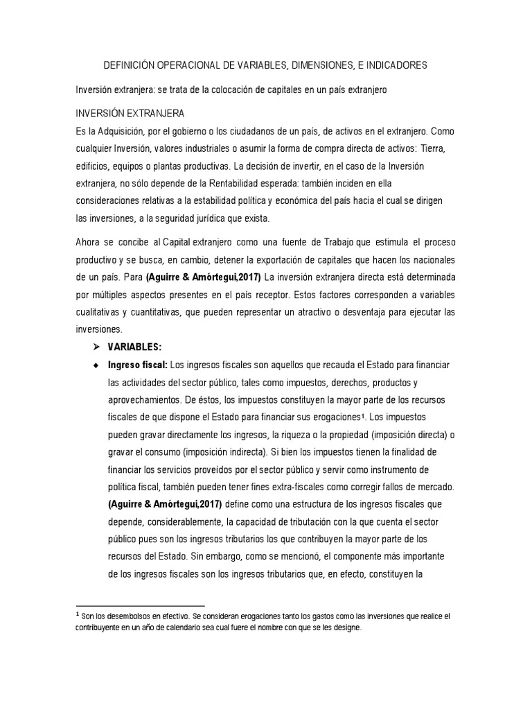 Definición Operacional de Variables | PDF | Subempleo | Economias