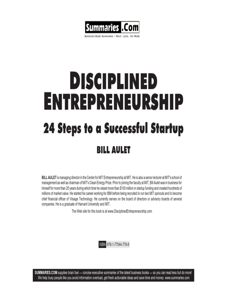 Disciplined Entrepreneurship Micro Summary PDF | PDF | Startup Company ...