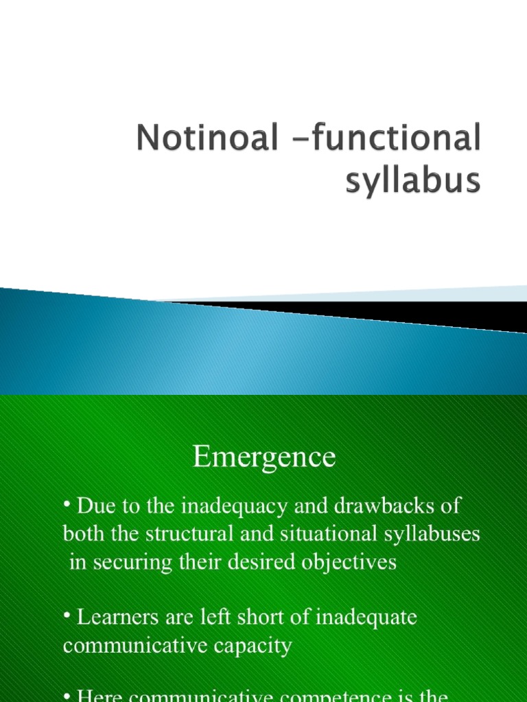 Notional Functional Syllabus | PDF