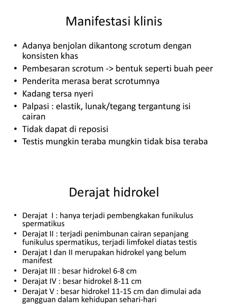 Manifestasi Klinis Dan Derajat Hidrokel | PDF | Kesehatan Holistik ...