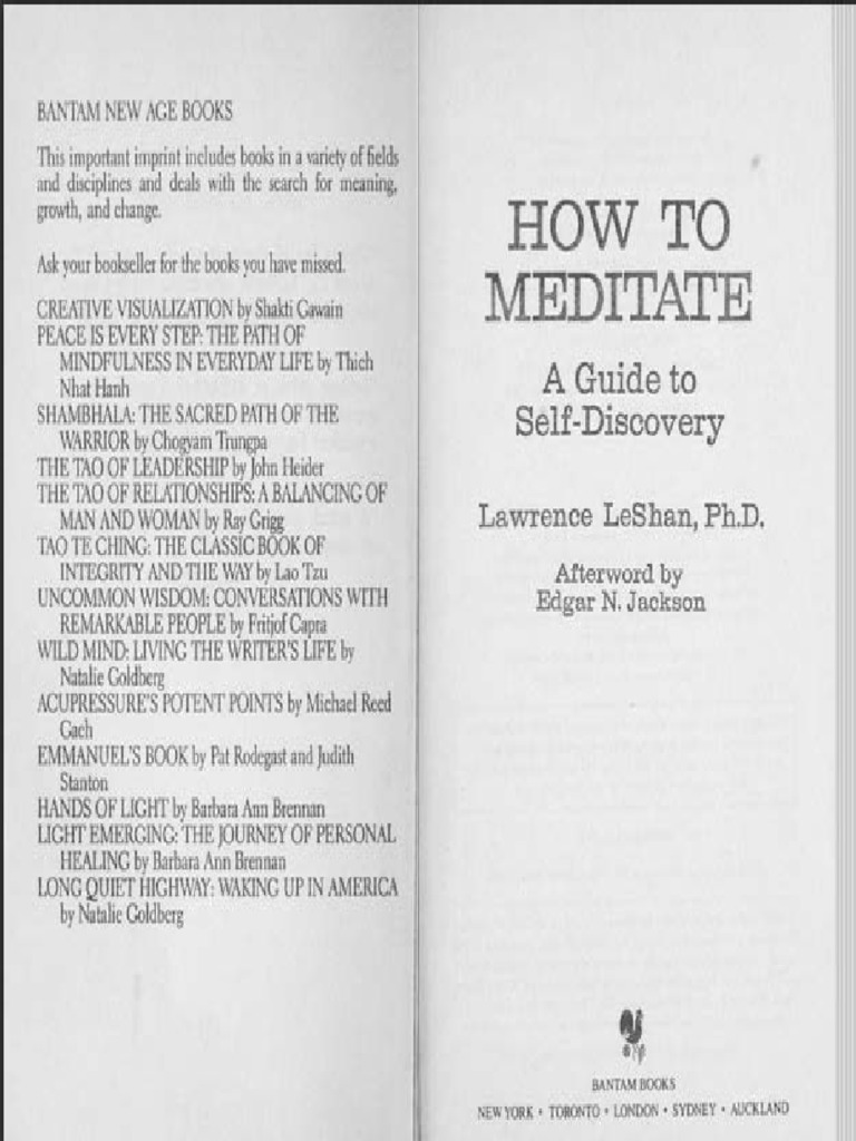 Lawrence Leshan How To Meditate A Guide To Self | PDF