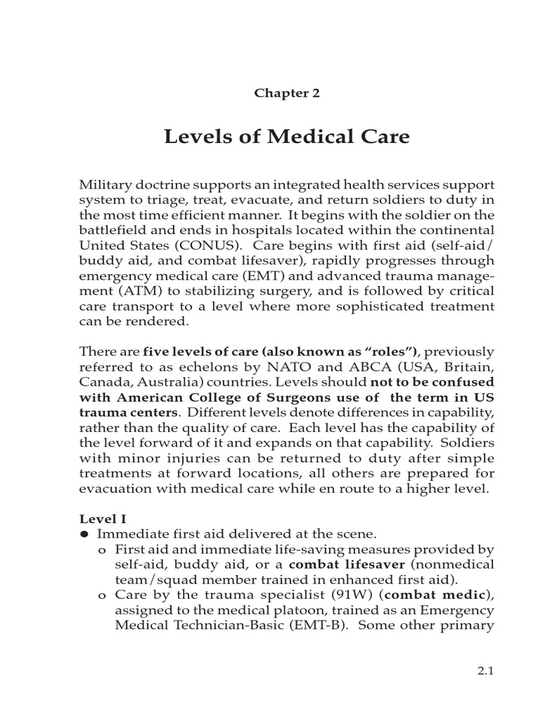 Levels of Medical Care | PDF | Surgery | Hospital