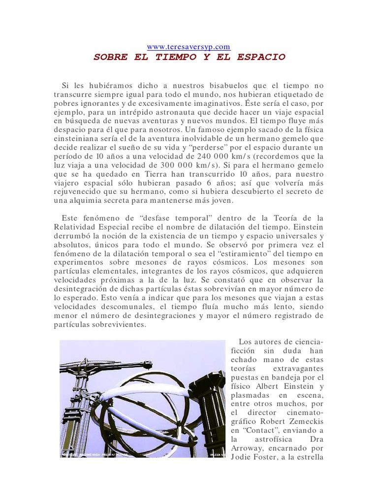 El Tiempo y El Espacio PDF | PDF | Hora | Espacio