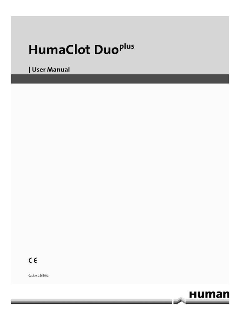 HumaClot Duoplus User Manual | PDF | Coagulation | Menu (Computing)