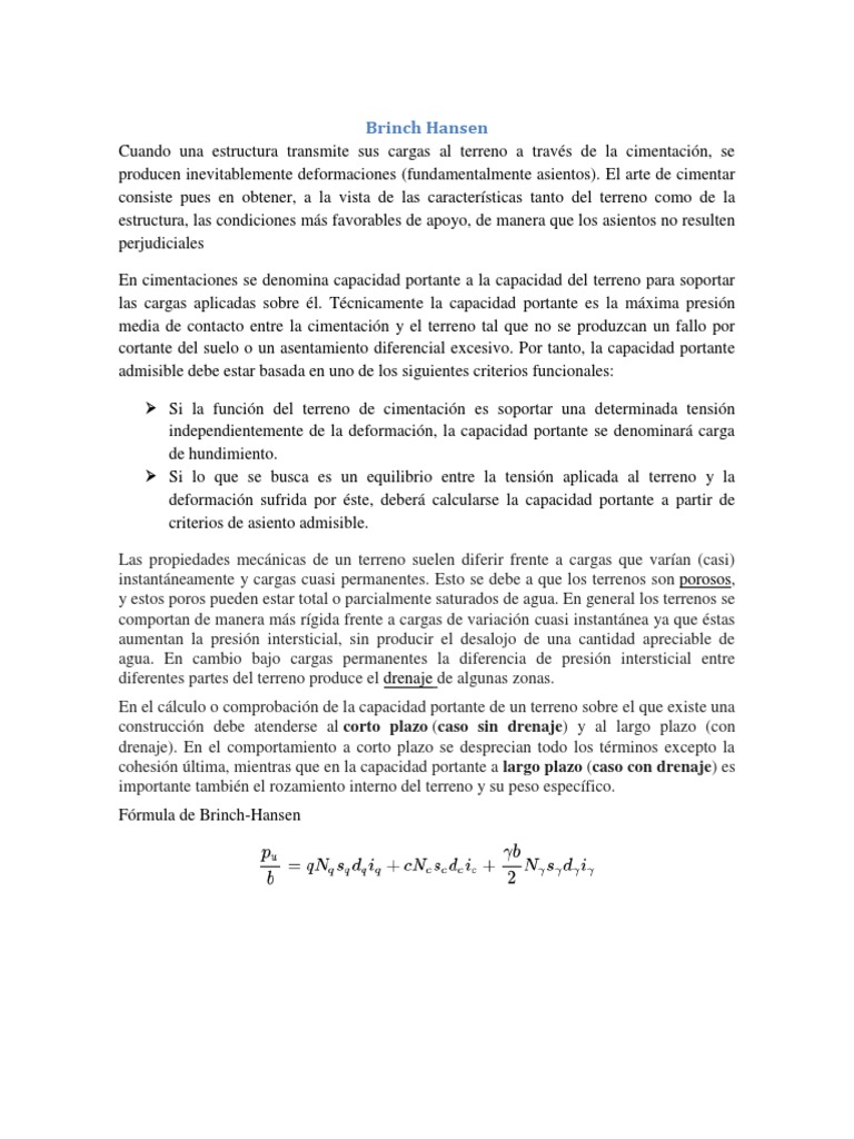 Suelo (Brinch Hansen) | PDF | Mecánica de sólidos | Ciencias fisicas