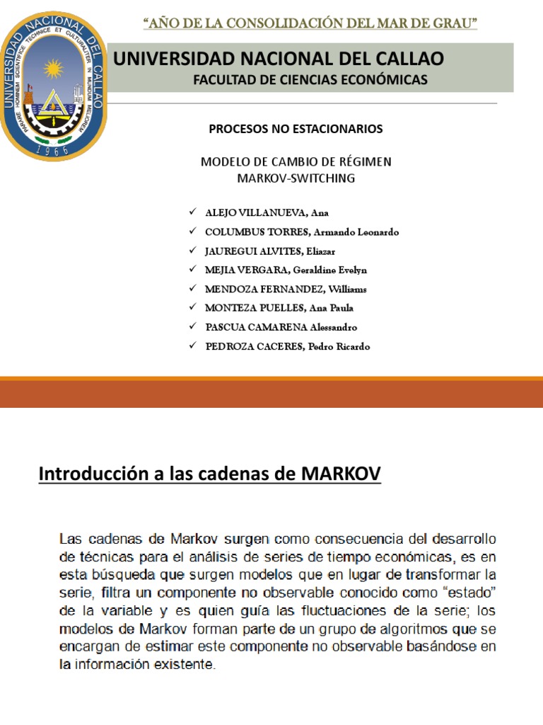 Modelo de Markov | PDF | Cadena Markov | Estadística