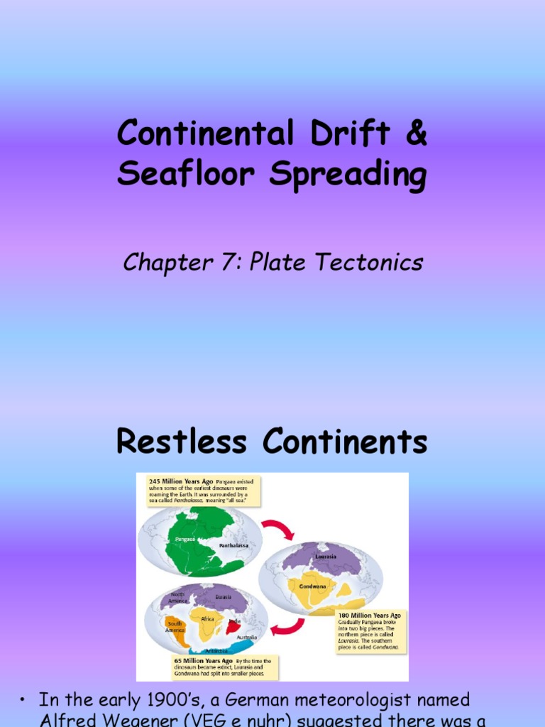 Continental Drift and Seafloor Spreading | PDF | Plate Tectonics ...