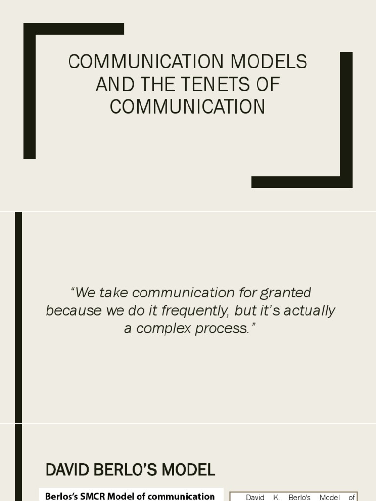 Communication Models and Tenets Explained | PDF | Action (Philosophy ...