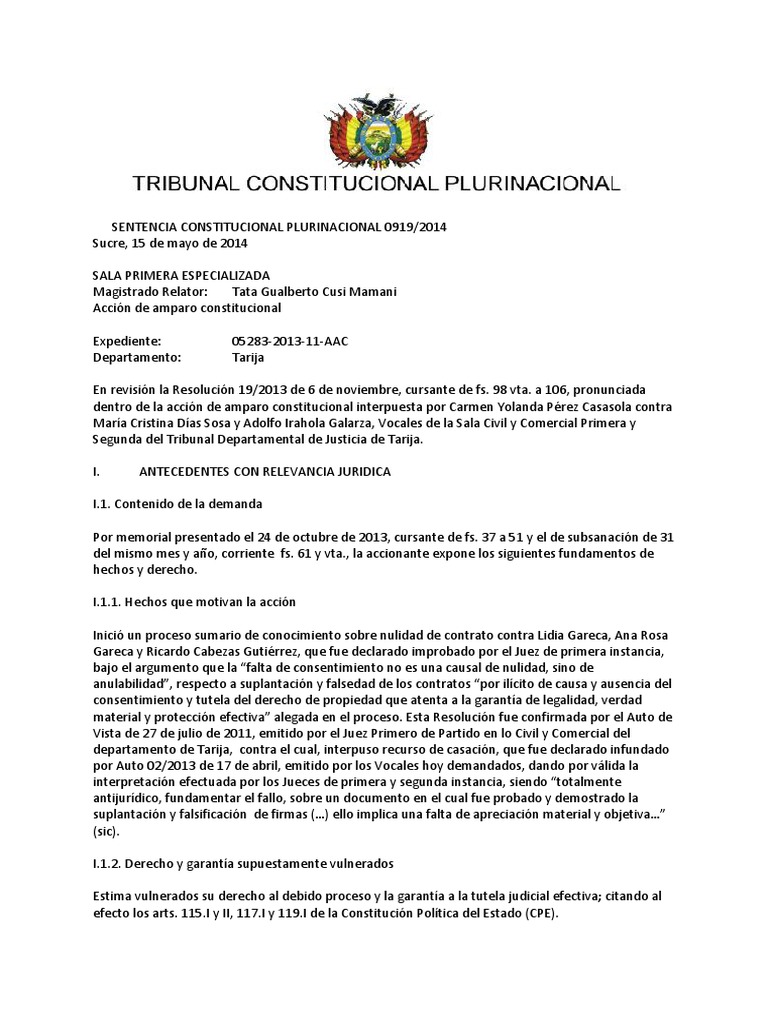 SCP 0919 2014 | PDF | Debido al proceso | Caso de ley