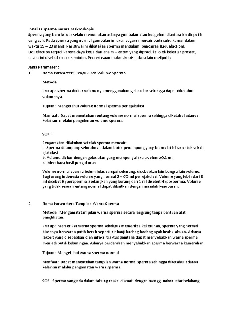Analisa Sperma | PDF
