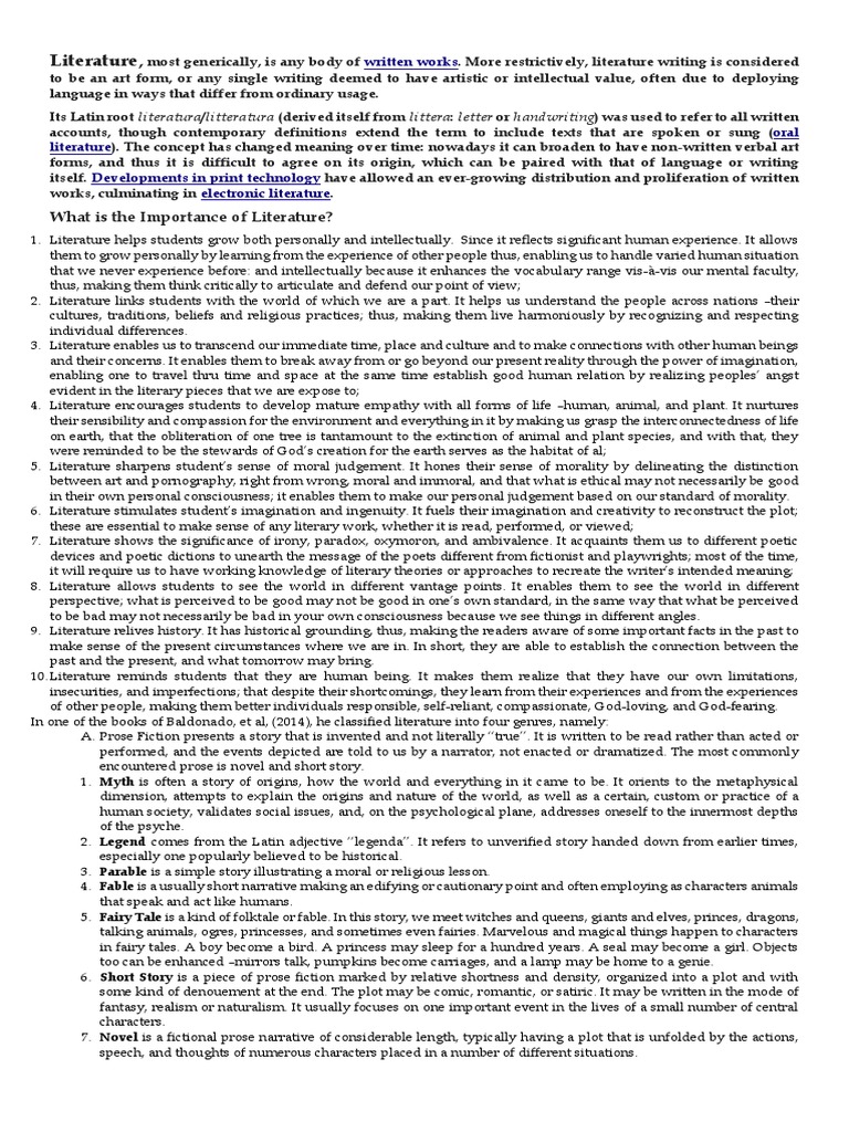 Literature - Docx Fact Sheets | PDF | Poetry | Comedy