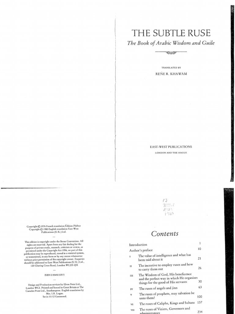 The Subtle Ruse The Book of Arabic Wisdom and Guile PDF | PDF