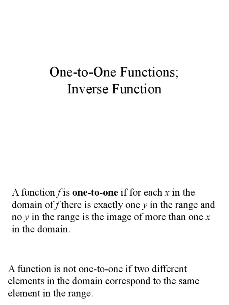 One-To-One and Inverse Functions | PDF | Function (Mathematics ...