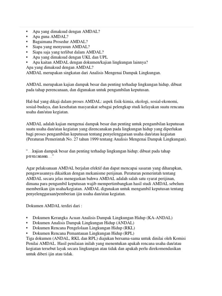 Soal Amdal | PDF