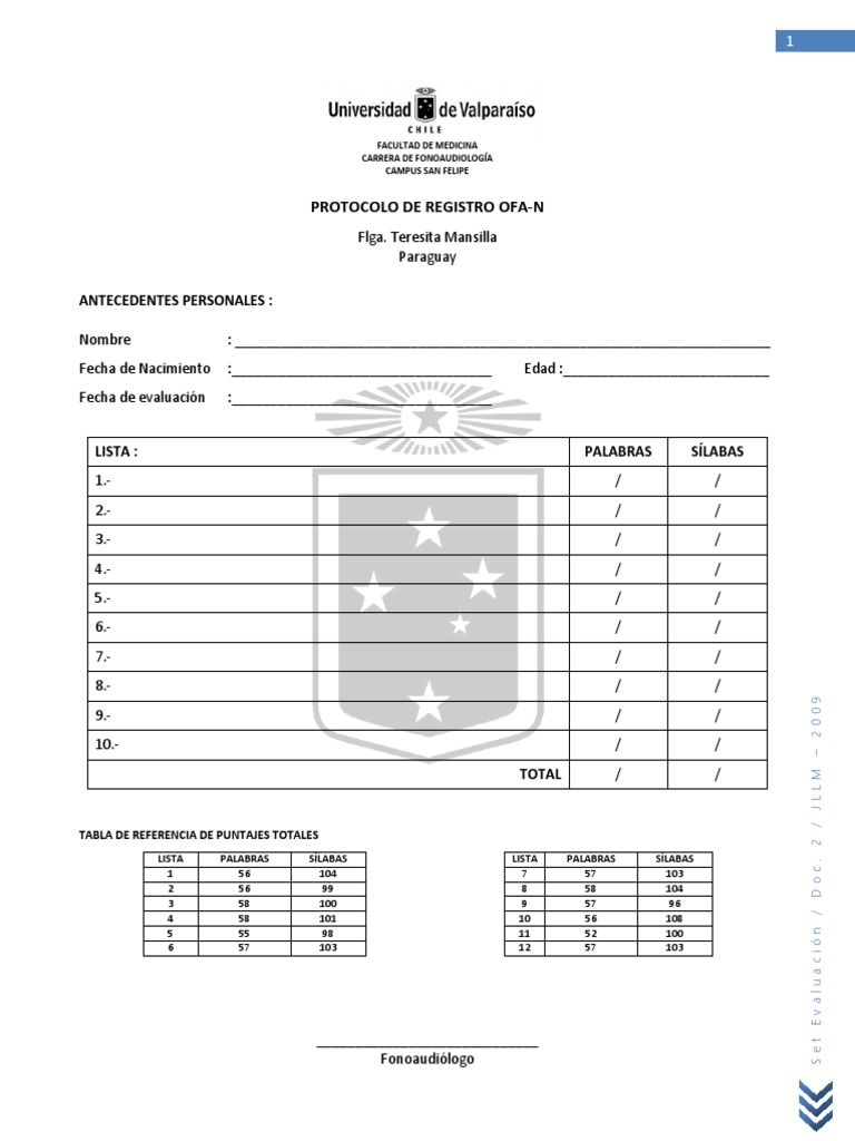Protocolo Registro Ofa-N | PDF