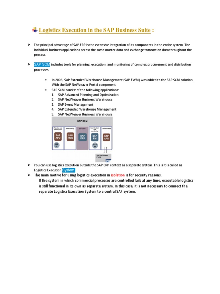 Navigating Logistics Execution in SAP: An Overview of Key Concepts ...